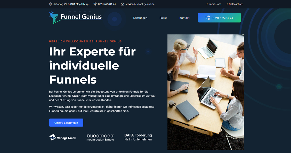 Startseite - Funnel Genius